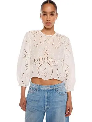 Natalie Martin Lisa Embroidered Top - White