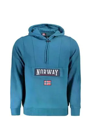 NORWAY 1963 Logo-patch Drawstring Hoodie - Blue
