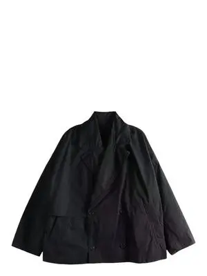 CASEY CASEY Cotton Double-breasted Coat - Black