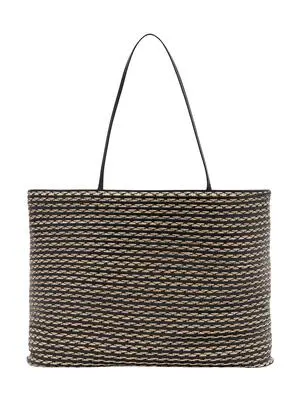 THE ROW Beau Large Raffia And Leather Tote Bag - Black