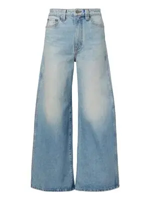 Khaite Delina High-Rise Wide-Leg Jeans Blue