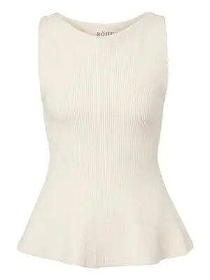 RÓHE Knitted Organic Cotton Top - Beige