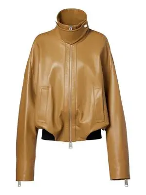 Khaite Oversized Leather Jacket - Brown