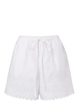 Polo Ralph Lauren Broderie Anglaise Cotton Poplin Shorts - White