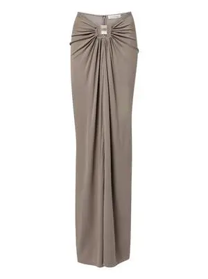 Christopher Esber Bezel Quartz Gathered Jersey Maxi Skirt - Grey
