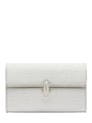Savette Symmetry Mini Raffia Crossbody Bag - White