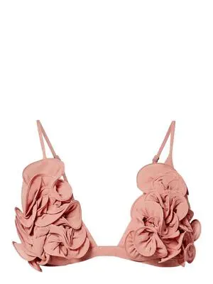 ADRIANA DEGREAS Ruffled Bra Top In Light - Pink