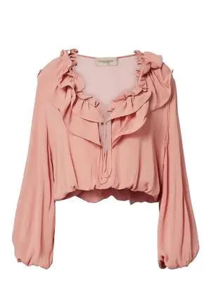 ADRIANA DEGREAS ADRIANA DEGREAS Ruffled Crop Top