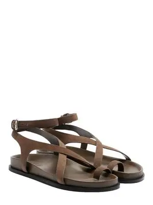A.emery Jalen Suede Sandals With Buckle-fastening Ankle Strap - Grey