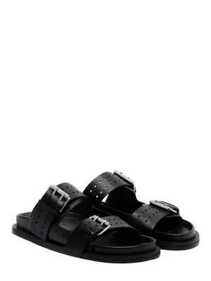 A.emery A. Emery Leon Leather Slides Black