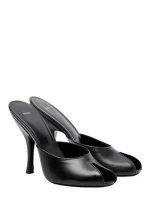 JUDE Leather Mules - Black