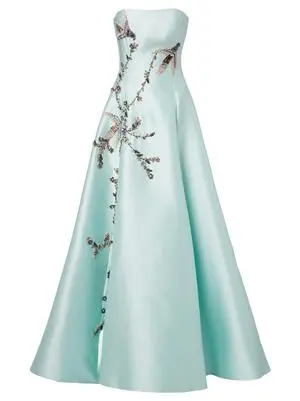 Costarellos Mavia Embellished Bustier Gown - Blue