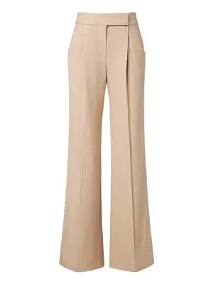 Veronica Beard Pleated Flared Pants - Beige
