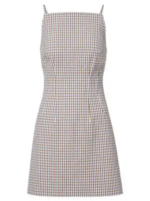 Veronica Beard Gingham Cotton Seersucker Minidress - Multicoloured