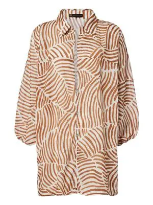 VIX PAULA HERMANNY Moana Printed Cotton Shirt - Brown