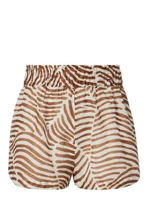 VIX PAULA HERMANNY Lana Printed Cotton Shorts - Brown