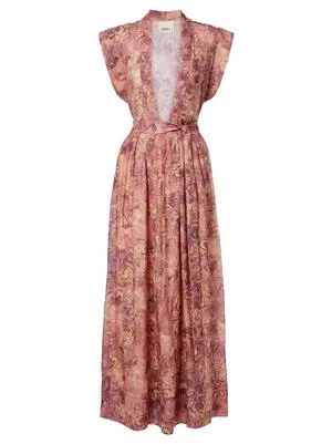 Isabel Marant Étoile Melissa Printed Silk Voile Maxi Dress Pink