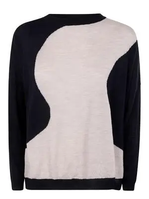 KNIT KNIT Embroidered Merino Wool Short Sweater - Black