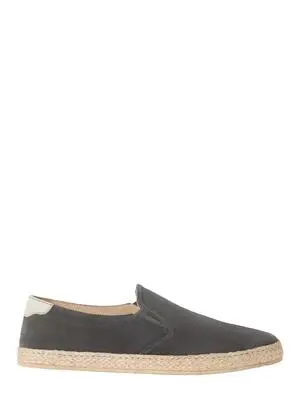 Brunello Cucinelli Suede Slip-ons With Rope Detailing - Grey