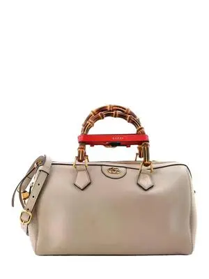 Gucci Diana Nm Bamboo Handle Boston Bag - Neutrals