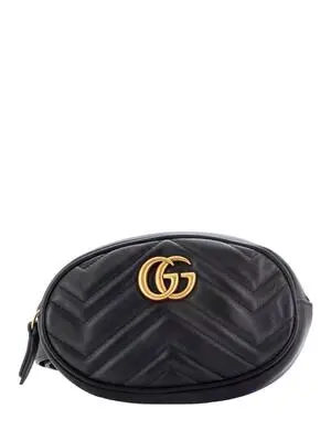 Gucci Gg Marmont Matelasse Leather Belt Bag - Black