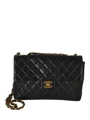 CHANEL Chanel Vintage Lambskin Jumbo Single Flap Bag