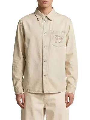 GOLDEN GOOSE Embroidered Denim Jacket - Sand