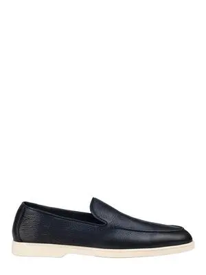 DOUCAL'S Grained Leather Loafers - Blue