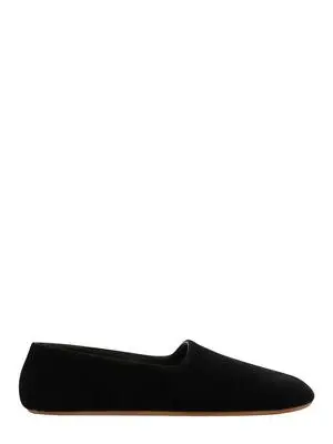 THE ROW Ponti Velvet Ballerina Flats - Black