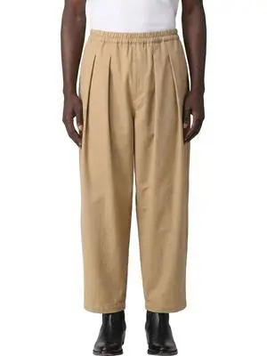 MAISON MARGIELA Maison Margiela Wide Leg Cotton Blend Trousers Beige