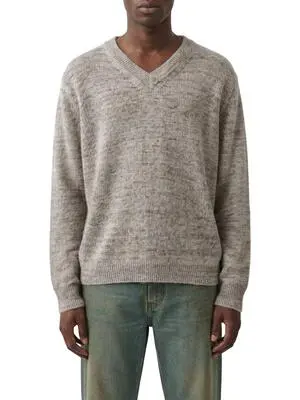 OUR LEGACY Our Legacy V-Neck Pullover In Linen And Cotton Blend