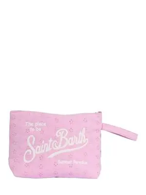 MC2 SAINT BARTH Mc2 Saint Barth Cotton Broderie Anglaise Pouch With Embroidered Logo Multicolor