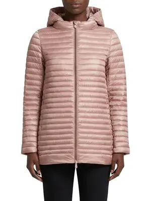 SAVE THE DUCK Quilted Nylon Down Jacket With Hood - Pink