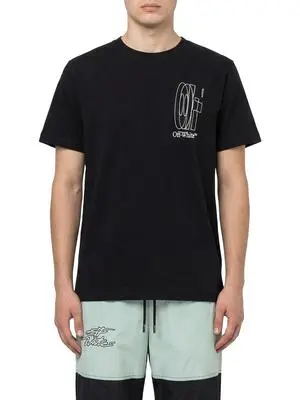 Off-White Cotton T-shirt With Logo - Black