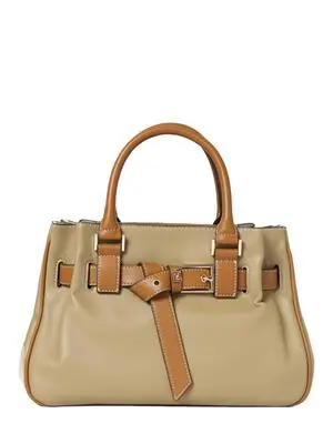 Liu Jo Satchel With Buckle Detail And Adjustable Strap - Beige