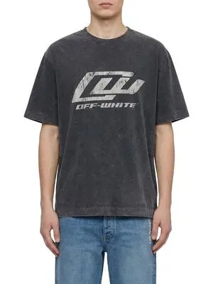 Off-White Cotton T-shirt With Logo - Black