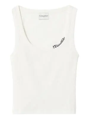 Claudie Pierlot Ribbed Stretch-cotton Tank Top - Ecru