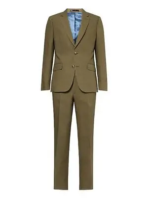 Paul Smith Single-breasted Linen Suit - Olive