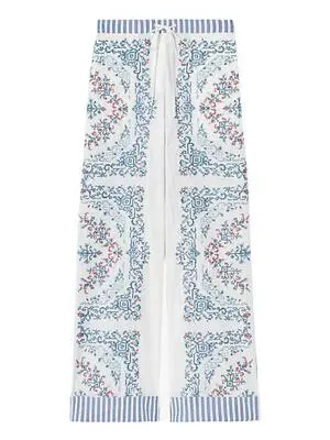 Claudie Pierlot Straight-leg Printed Cotton Trousers - Multicolored