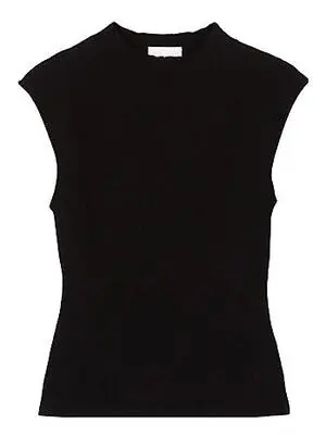 Claudie Pierlot Sleeveless High-neck Knitted Top - Black