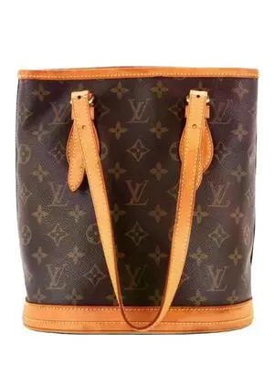 LOUIS VUITTON Louis Vuitton Petit Monogram Canvas Bucket Bag Brown
