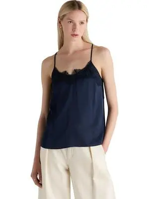 Quince Silk Lace Cami Navy