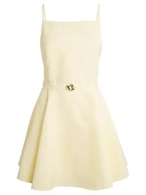 Maje Satin Embellished Mini Dress - Yellow