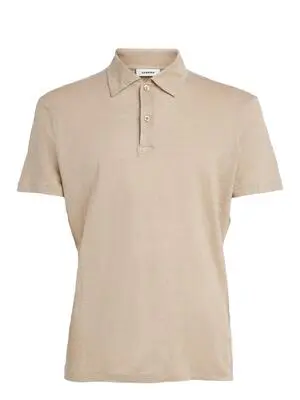 Sandro Linen Polo Shirt - Beige