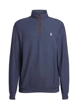 Rlx Ralph Lauren Quarter-zip Polo Pony Sweatshirt - Navy
