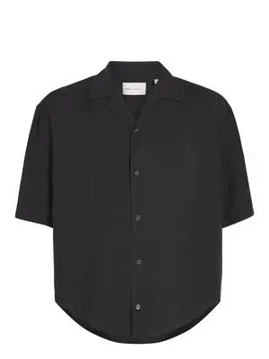 AMI Paris Cotton De Coeur Short-sleeve Shirt - Black
