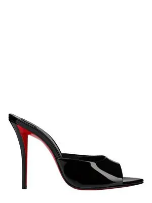 CHRISTIAN LOUBOUTIN Miss Z Patent Leather Mules 100 - Black