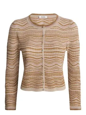 Sandro Knitted Stripe Cardigan - Brown