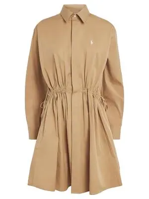 Polo Ralph Lauren Cotton Mini Shirt Dress - Beige
