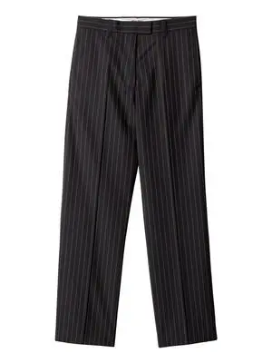Miu Miu Wool Pinstripe Trousers - Blue